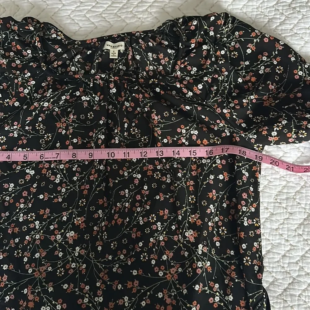 Max Studio | Dresses | Max Studio Womens Floral Puff Long Sleeve Maxi ...